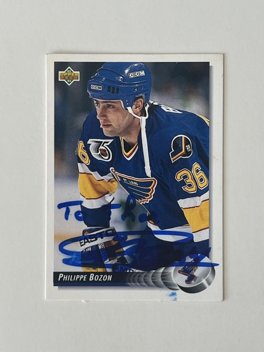 St. Louis Blues Philippe Bozon Upper Deck 92-93 #283 signed trading ...