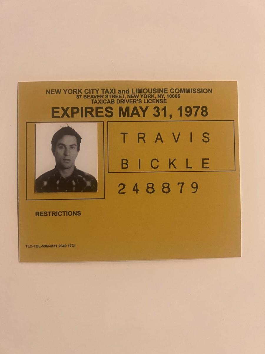 Taxi Driver Travis Bickle drivers license ID prop | EstateSales.org