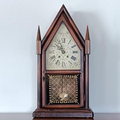LOT 62: Vintage New England Clock Co. Eight Day Spring Wound Pendulum ...