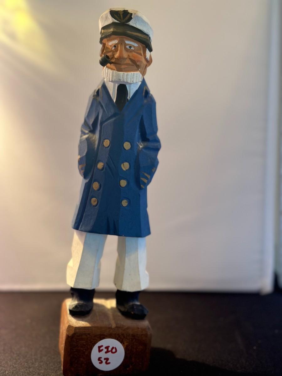 Vintage Sea Captain Wood Carving 10" Tall Hand Carved and Painted ...