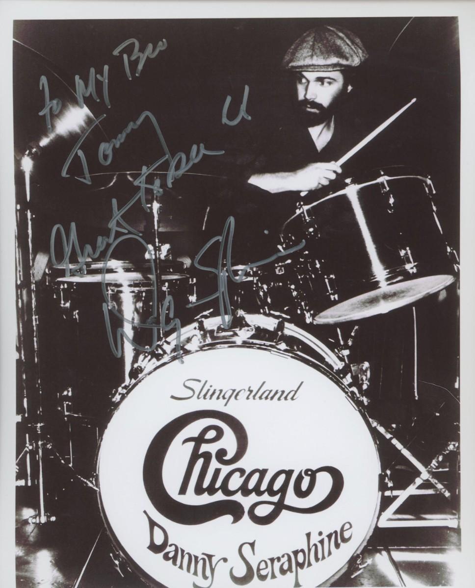 Chicago drummer Danny Seraphine signed photo | EstateSales.org