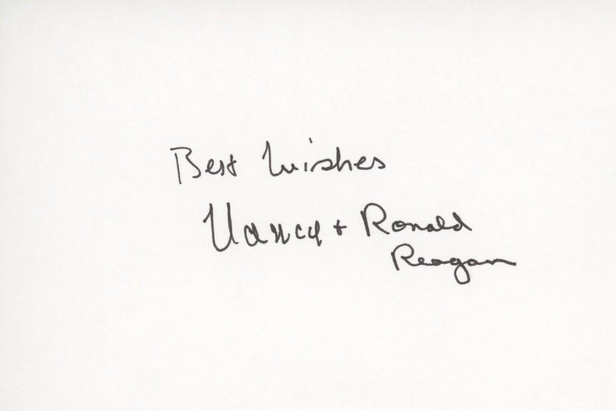 Nancy and Ronald Reagan signature cut | EstateSales.org