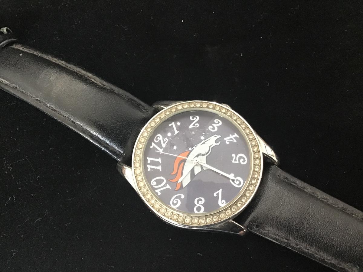 Denver Bronco Watch. Leather Band | EstateSales.org