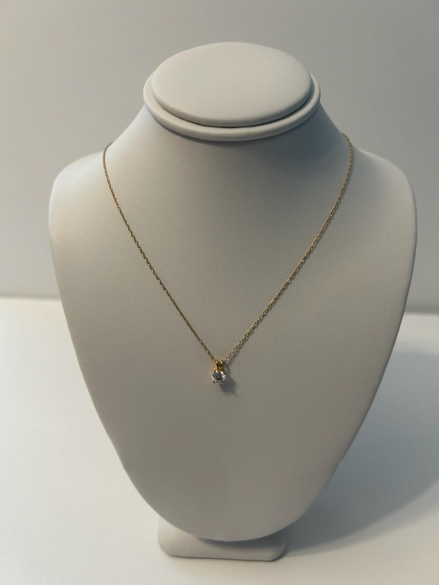 New 10K YELLOW GOLD CHAIN & .30 CT lab Grown Diamond / 14k Authentic ...