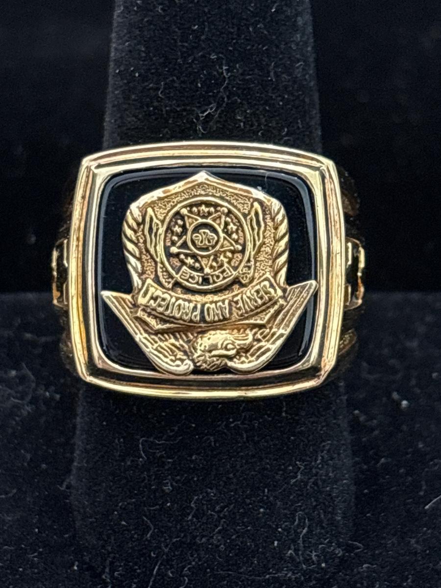925 gold filled police ring | EstateSales.org