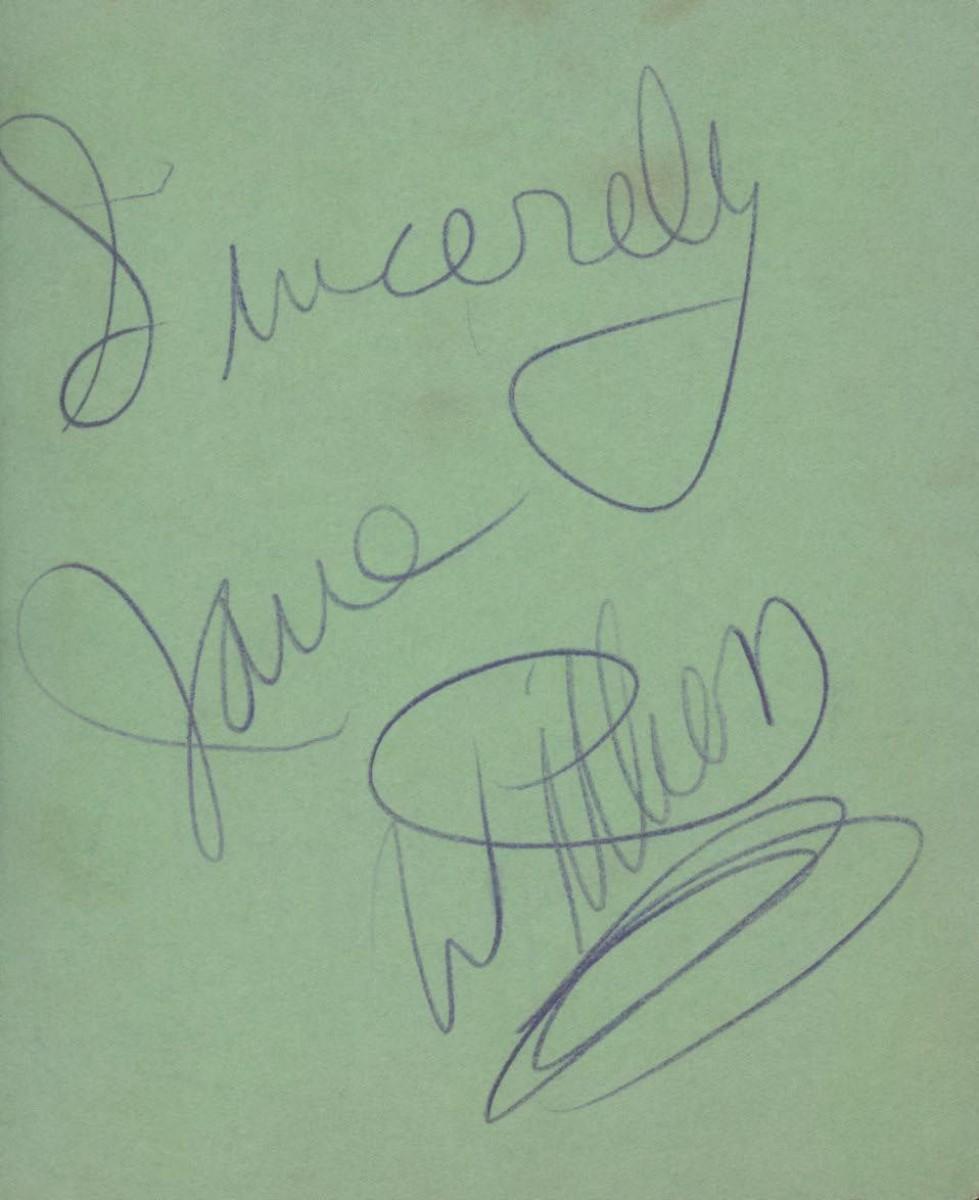 Jane Withers signature cut | EstateSales.org