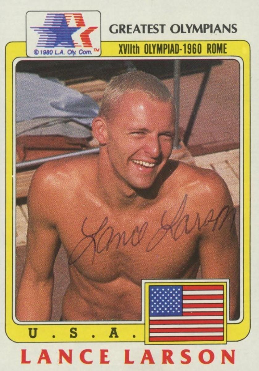 Olympian Lance Larson signed trading card | EstateSales.org