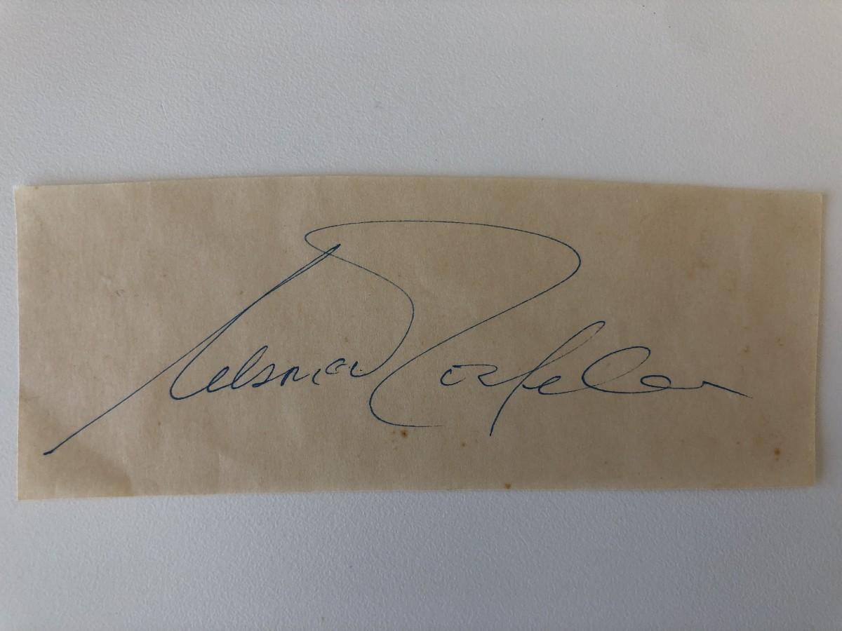 Nelson Rockefeller signature cut | EstateSales.org