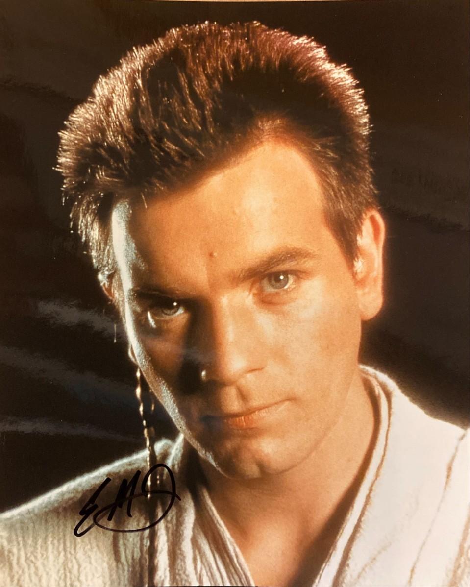 Star Wars Ewan Mcgregor Signed Movie Photo Gfa Authenticated