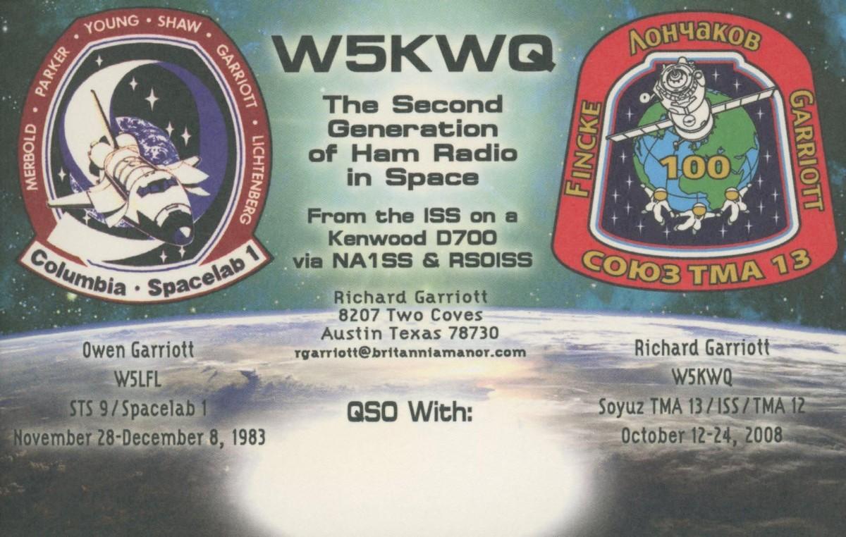The Second Generation of Ham Radio in Space Richard Garriott signed ...