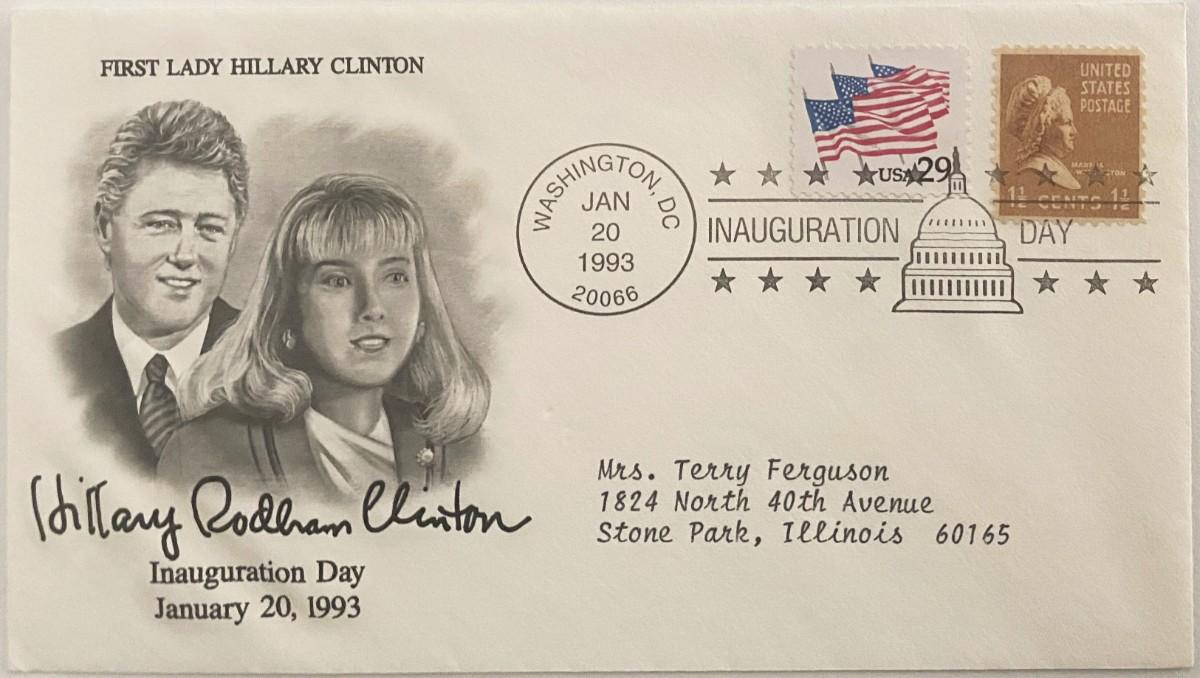 First Lady Hillary Clinton Inauguration Day 1993 First Day Cover ...