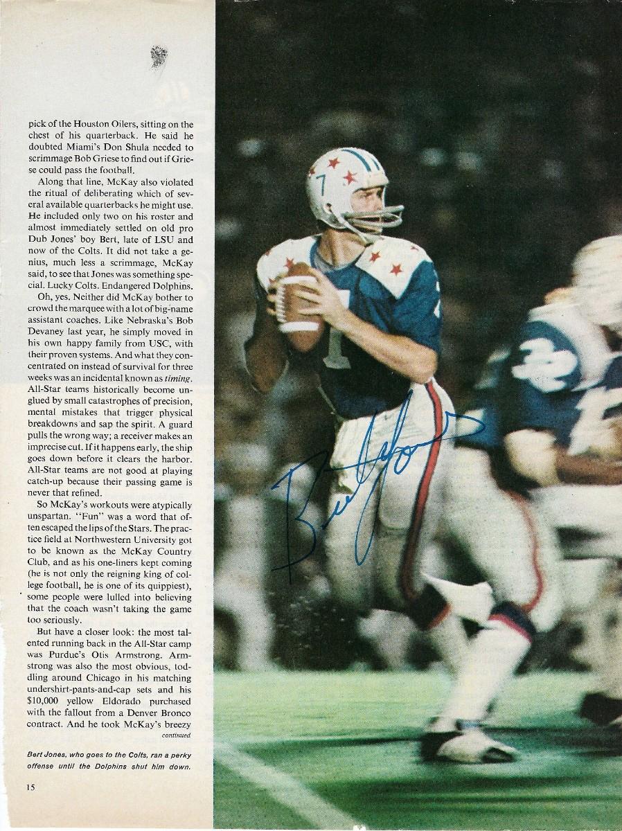 Bert Jones signed magazine photo | EstateSales.org
