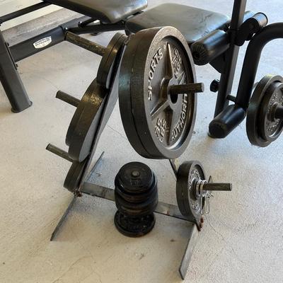 IRONGRIP STRENGTH ~ Adjustable Workout Bench With Assorted Weights ...