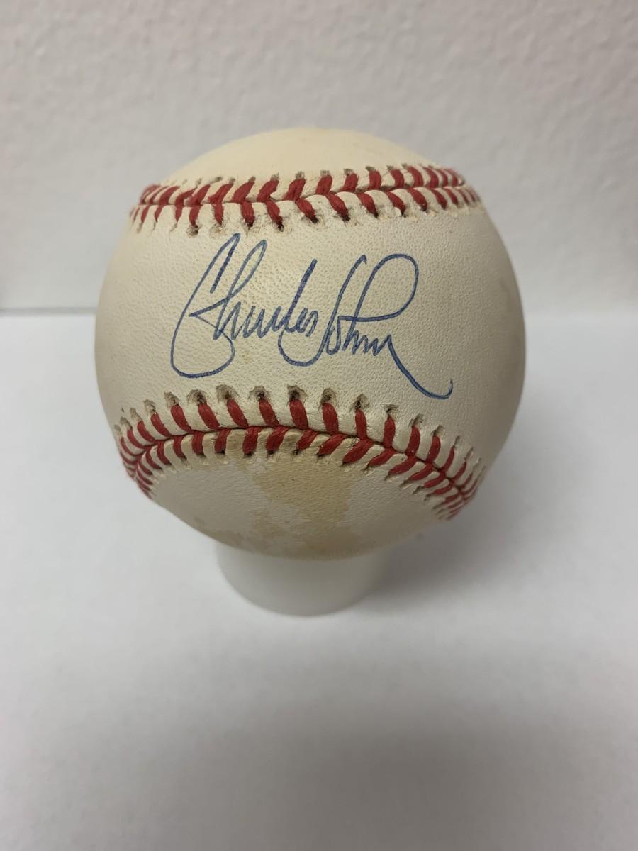 Charles Johnson signed baseball | EstateSales.org