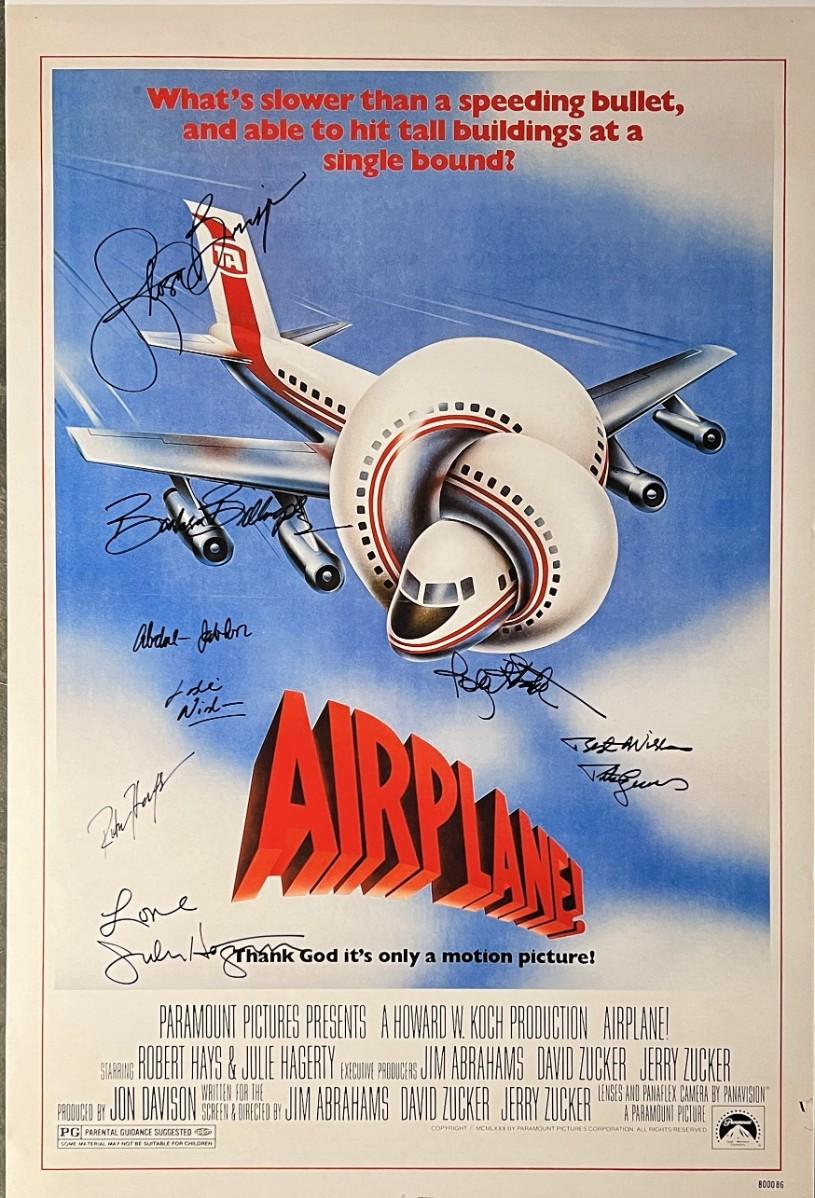 Airplane cast signed movie poster | EstateSales.org