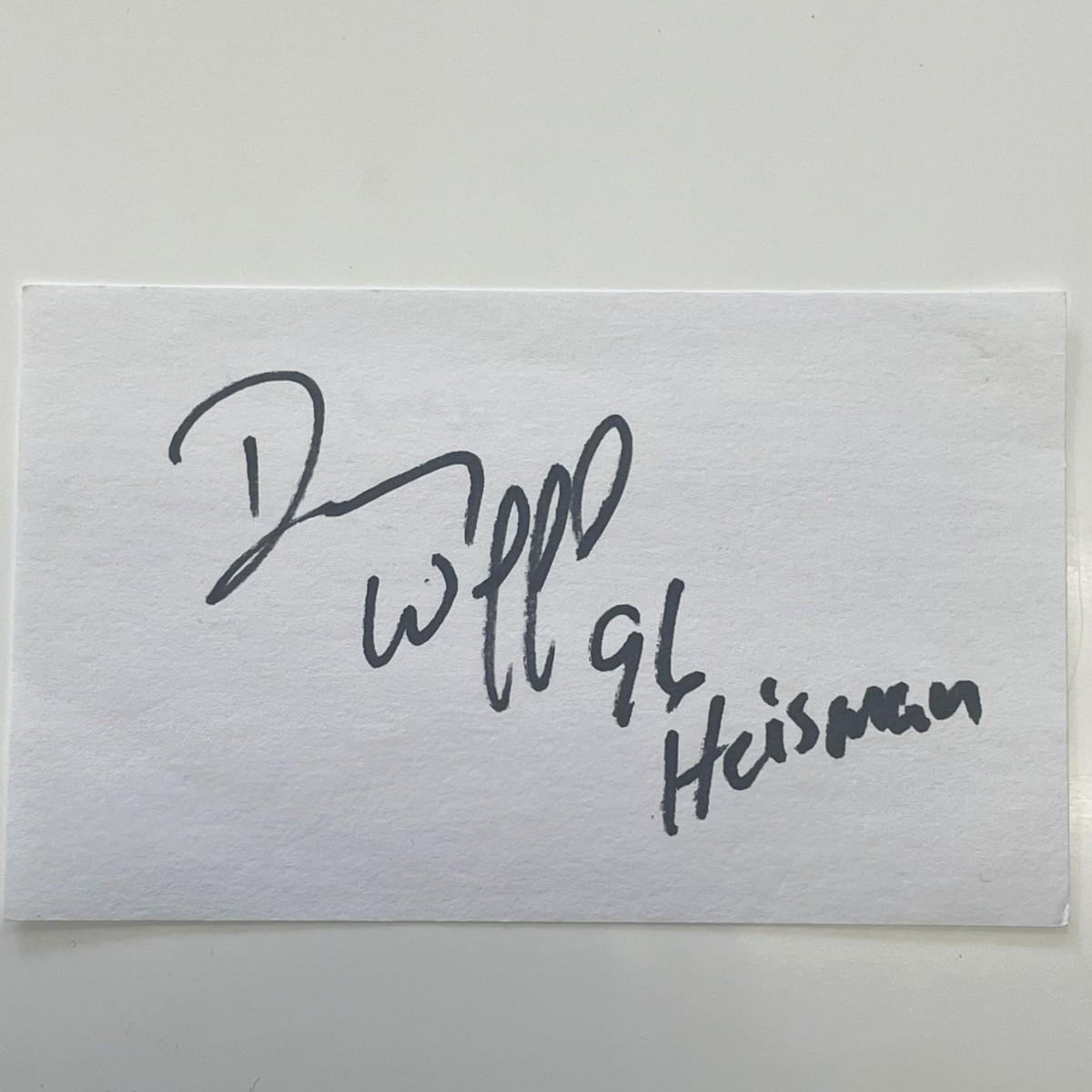 1996 Heisman Trophy Winner Danny Wuerffel original signature ...