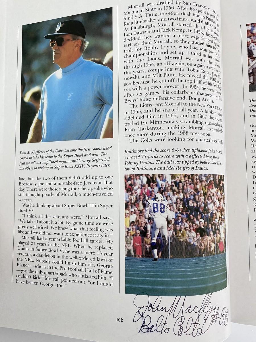 Baltimore Colts John Mackey signed Superbowl book | EstateSales.org