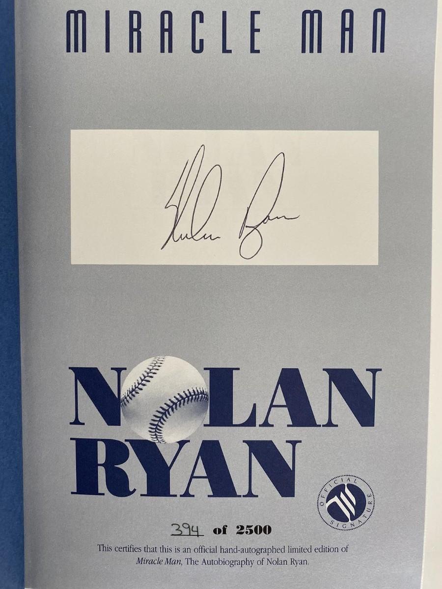 Miracle Man Nolan Ryan signed book | EstateSales.org