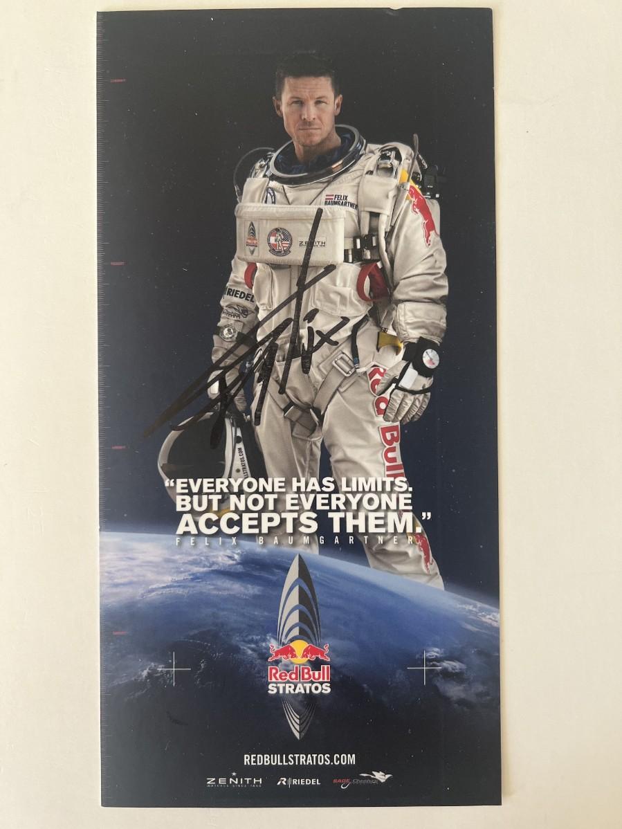 Red Bull Stratos project Felix Baumgartner signed promo card ...