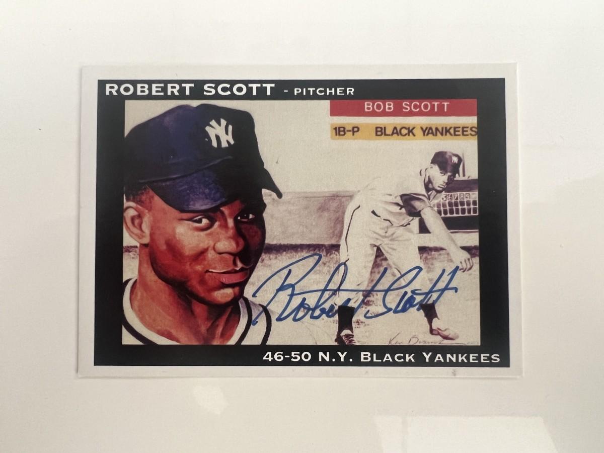 Robert Scott Negro League Pitcher Signed Baseball Card | EstateSales.org