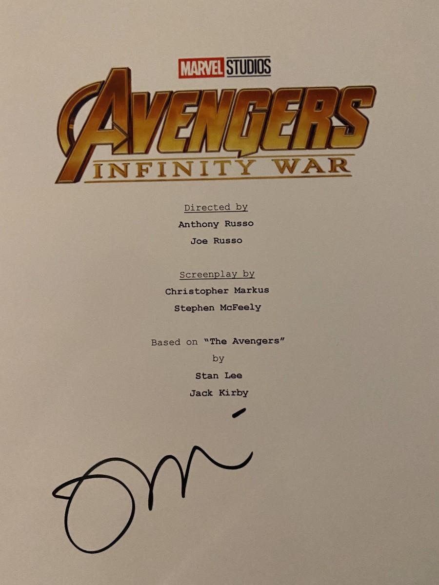 Avengers: Infinity War signed script cover | EstateSales.org