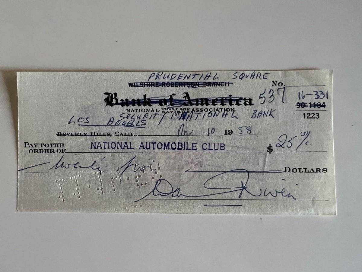 David Niven signed check | EstateSales.org