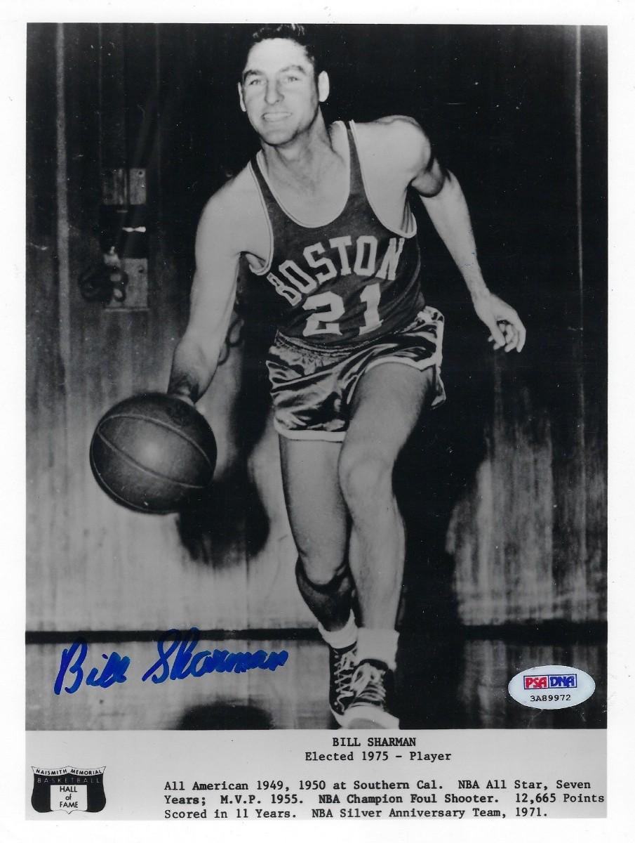 Bill Sharman signed photo. PSA | EstateSales.org