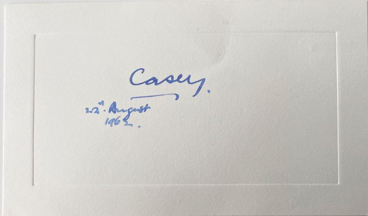 Richard Casey, Baron Casey original signature | EstateSales.org