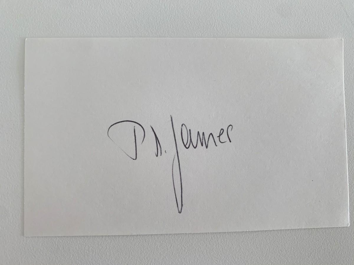 Novelist PD James original signature | EstateSales.org