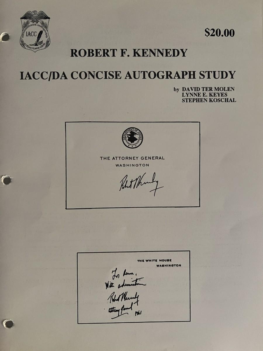 Robert F. Kennedy autograph study book. 9x11 inches | EstateSales.org