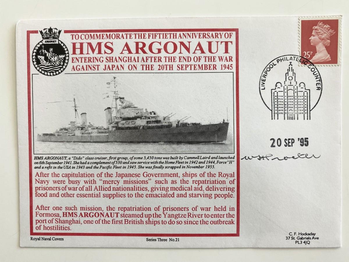 WWII HMS Argonaut Lt W Proctor Signed 50th Anniversary Commemorative ...