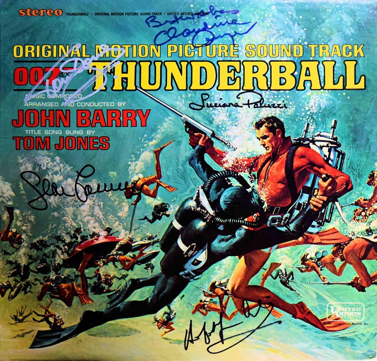 Cast signed Thunderball Original Motion Picture Soundtrack ...