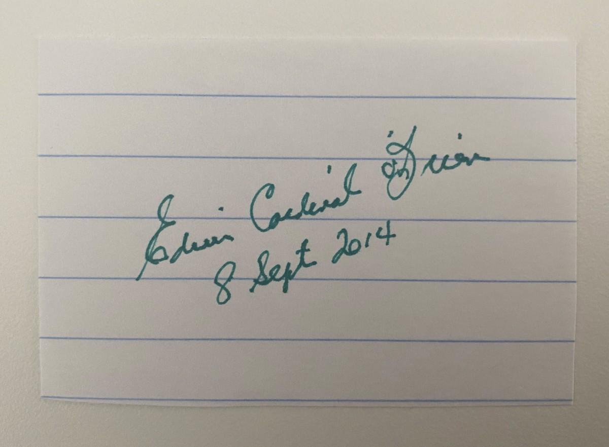 Cardinal Edwin Frederick O'Brien original signature | EstateSales.org