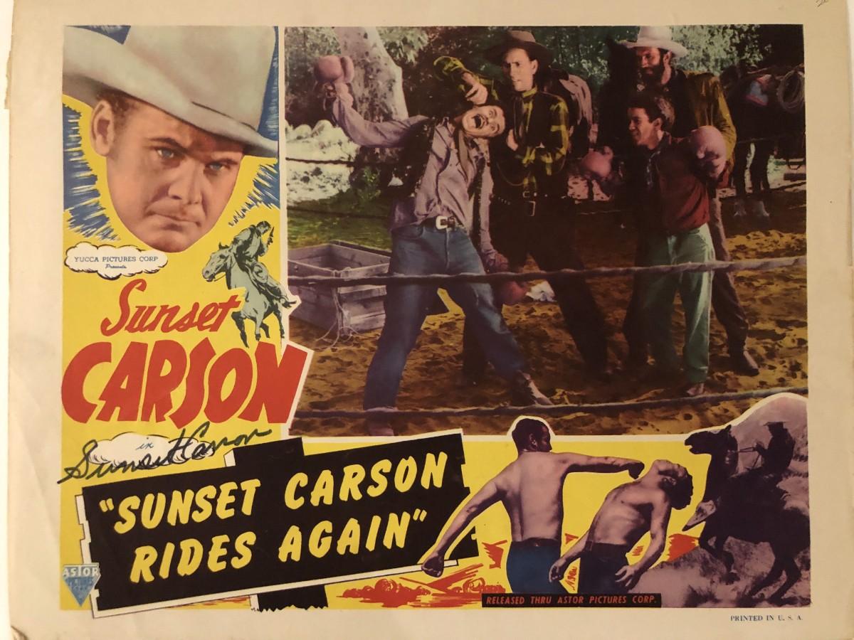 Sunset Carson Rides Again signed lobby card | EstateSales.org