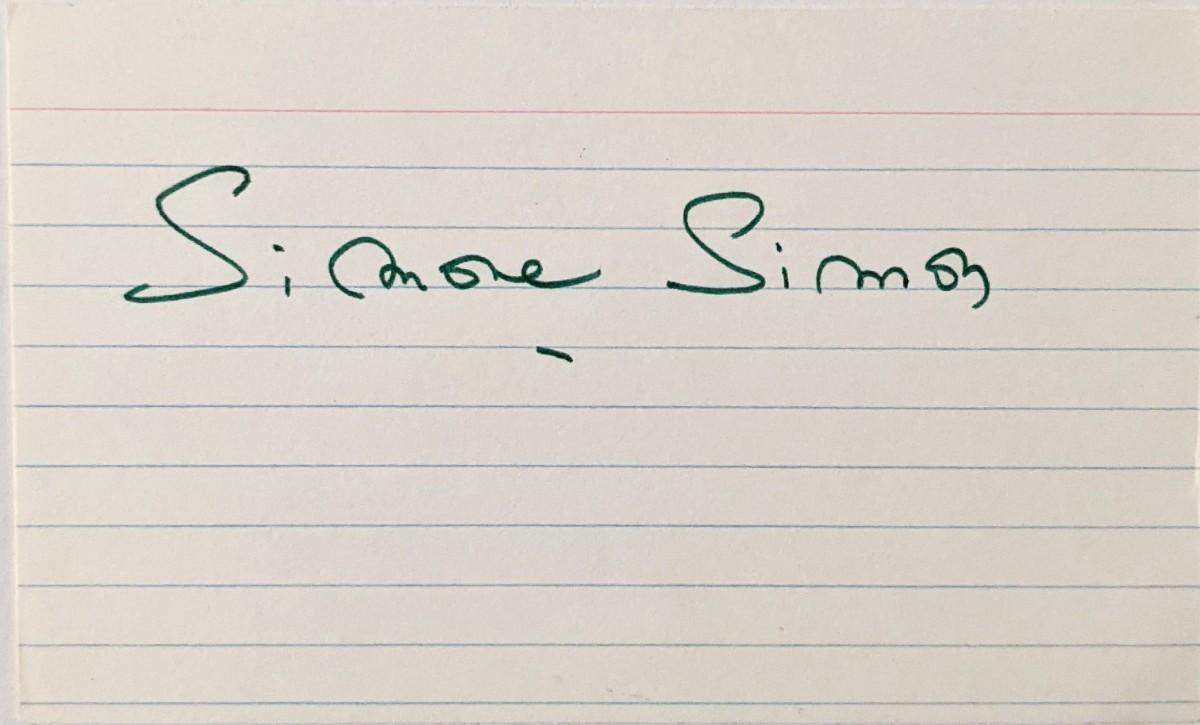 Simone Simon Signature Cut | EstateSales.org