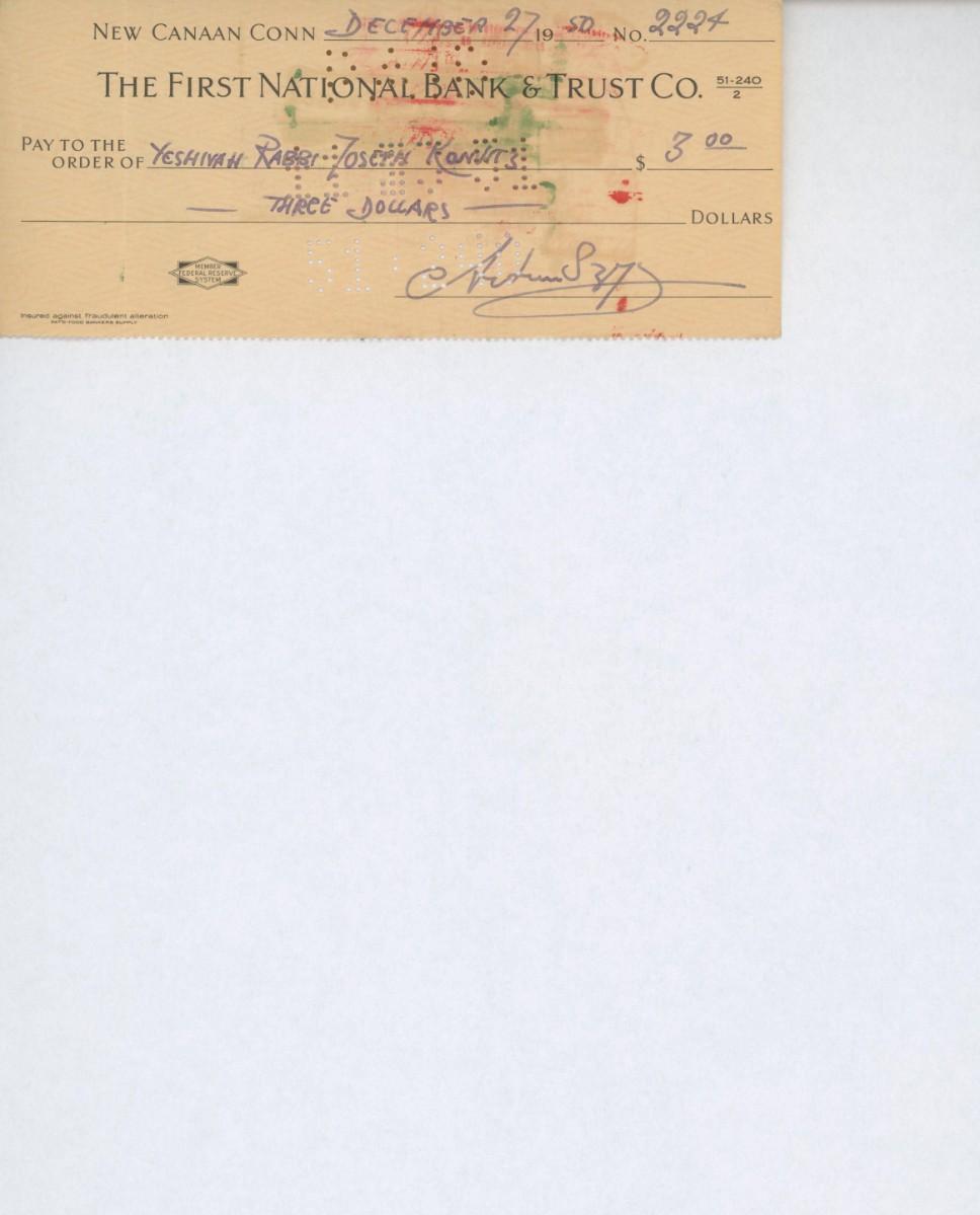 Artist Arthur Szyk signed check | EstateSales.org