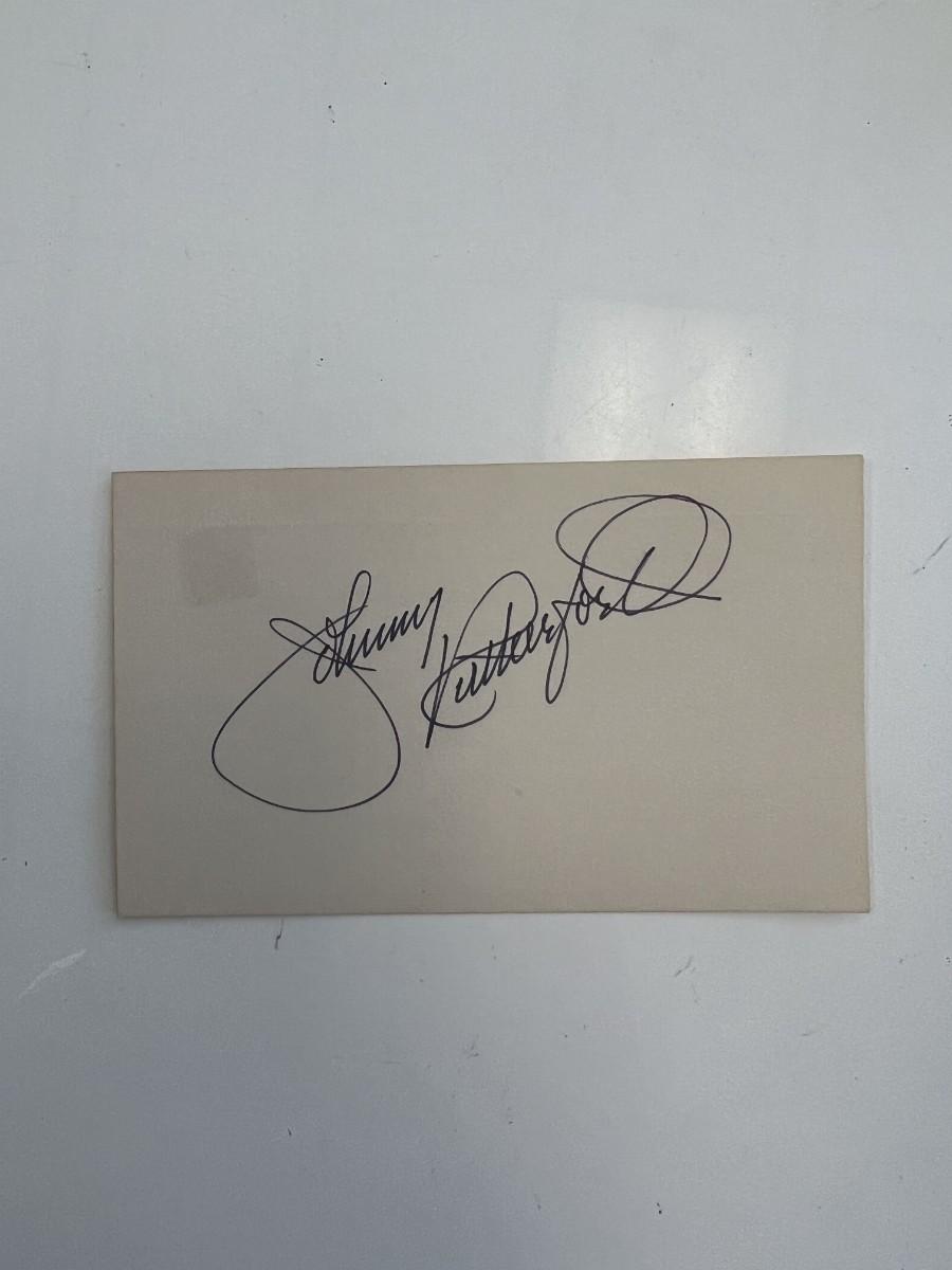 Indy race car driver Johnny Rutherford original signature | EstateSales.org