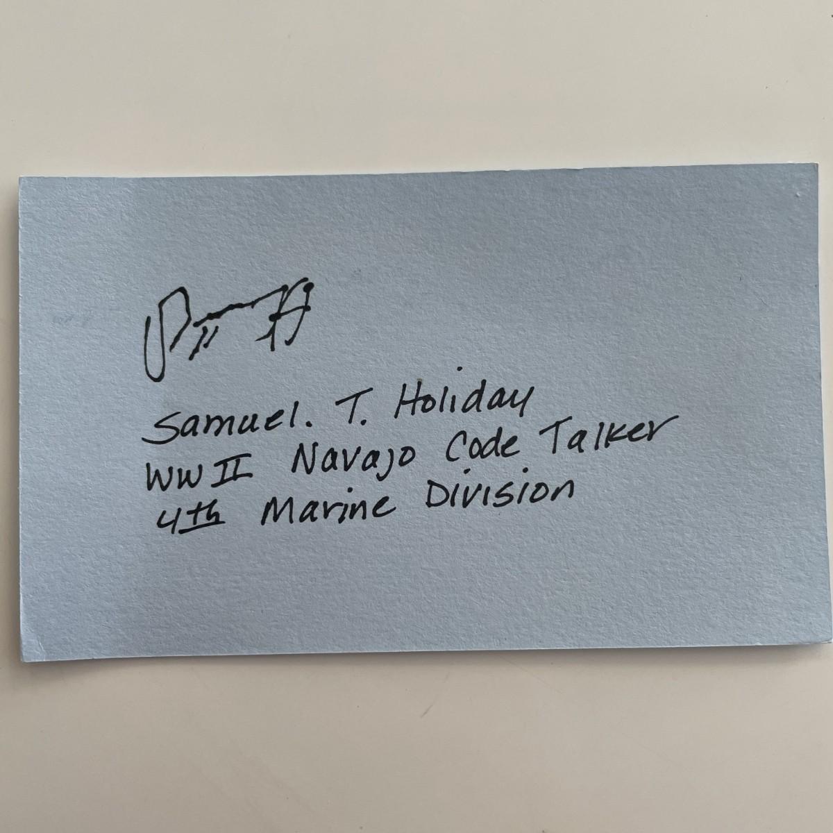 Samuel T. Holiday signature cut | EstateSales.org