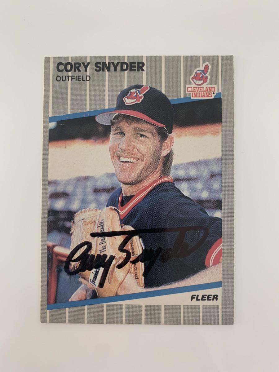 Cory Snyder signed baseball card | EstateSales.org