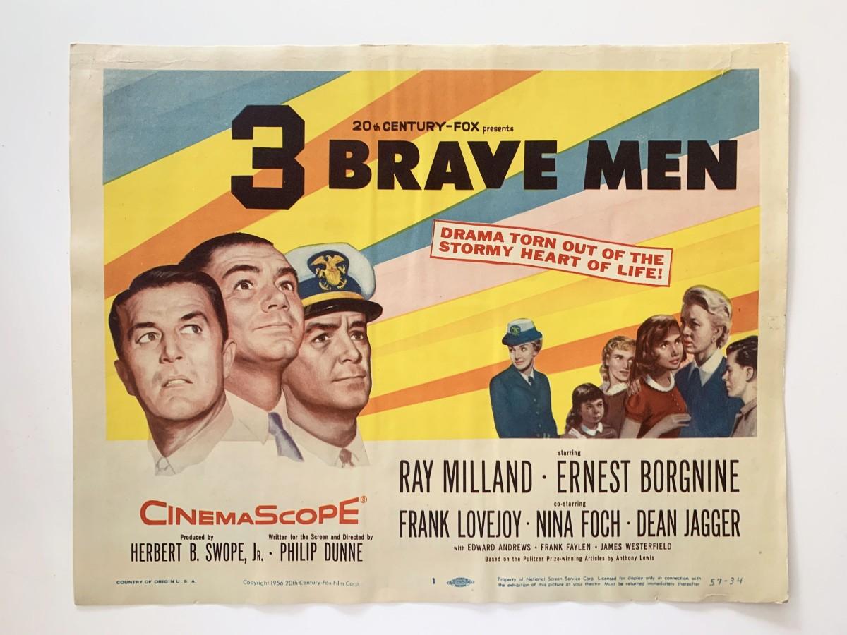 Three Brave Men original 1956 vintage lobby card | EstateSales.org