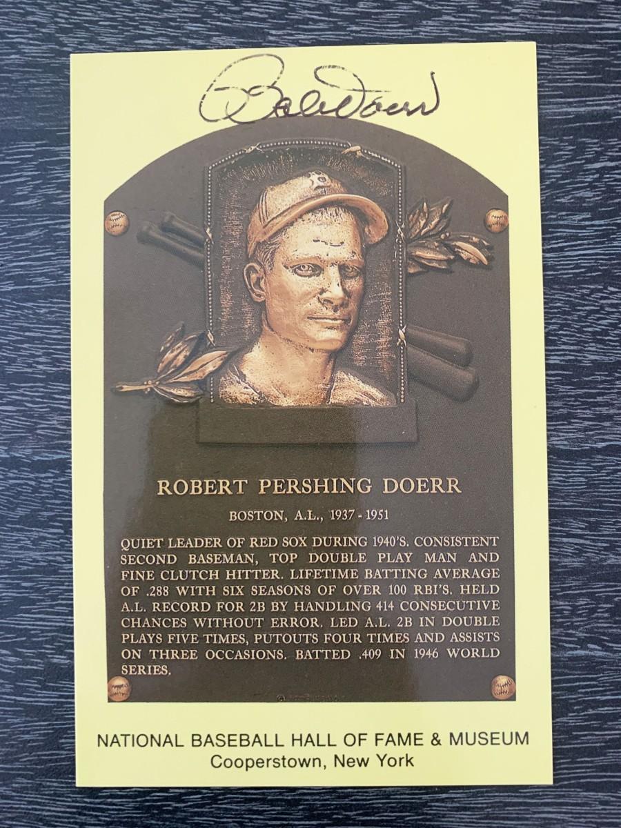 Bobby Doerr signed Baseball Hall of Fame Plaque Postcard | EstateSales.org