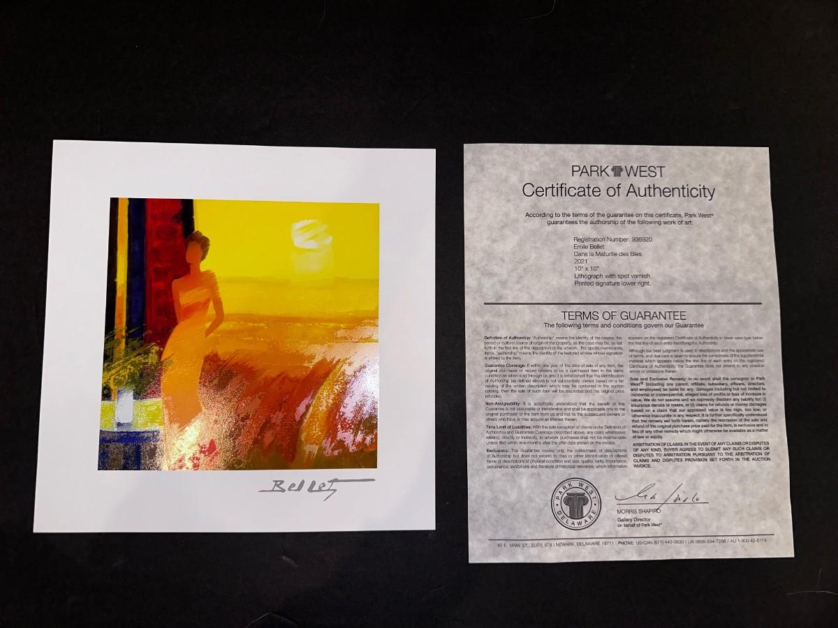 EMILE BELLET 2021 LITHOGRAPH- COA - DANS la MATURITE des BLES 10"X 10 ...