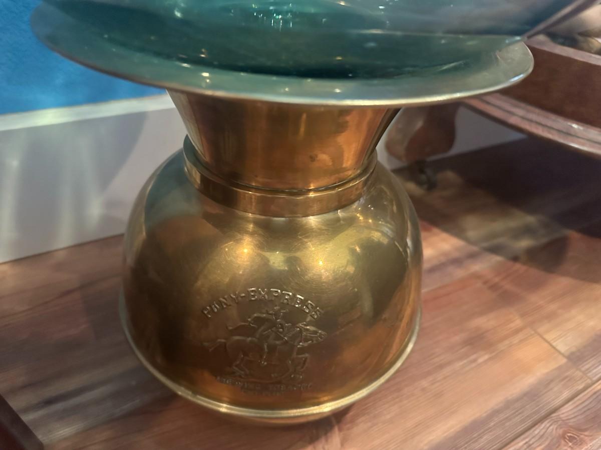 Vintage Pony Express Chewing Tobacco Brass Spittoon | EstateSales.org