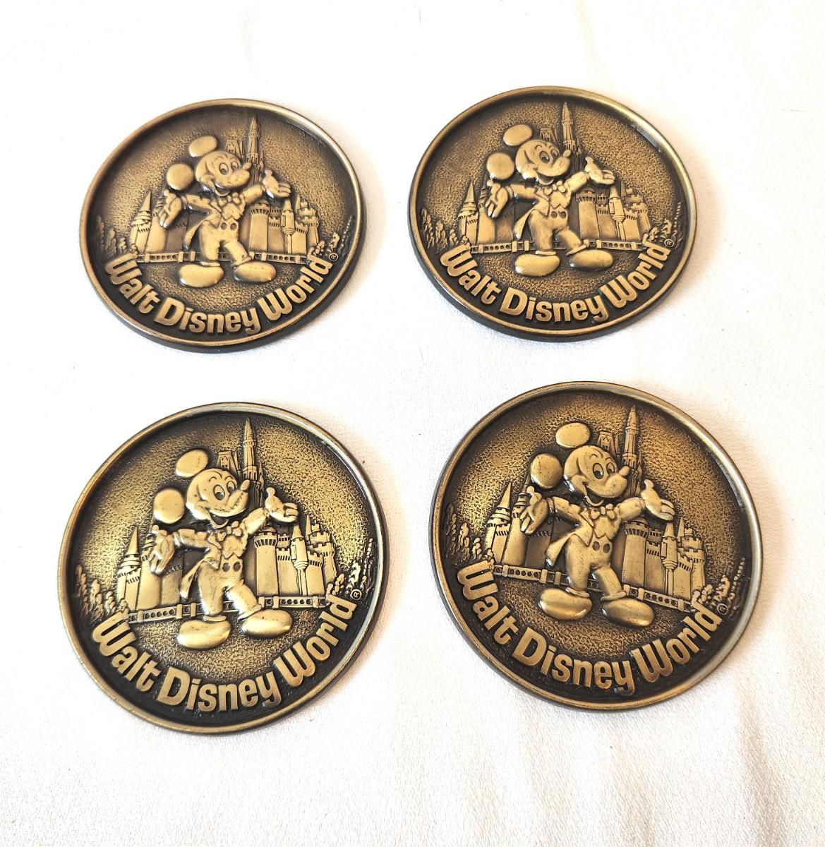 Lot #121 Set of 4 Vintage Walt Disney World Metal Coasters ...