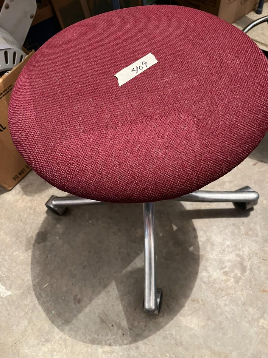 Red Rolling Stool | EstateSales.org