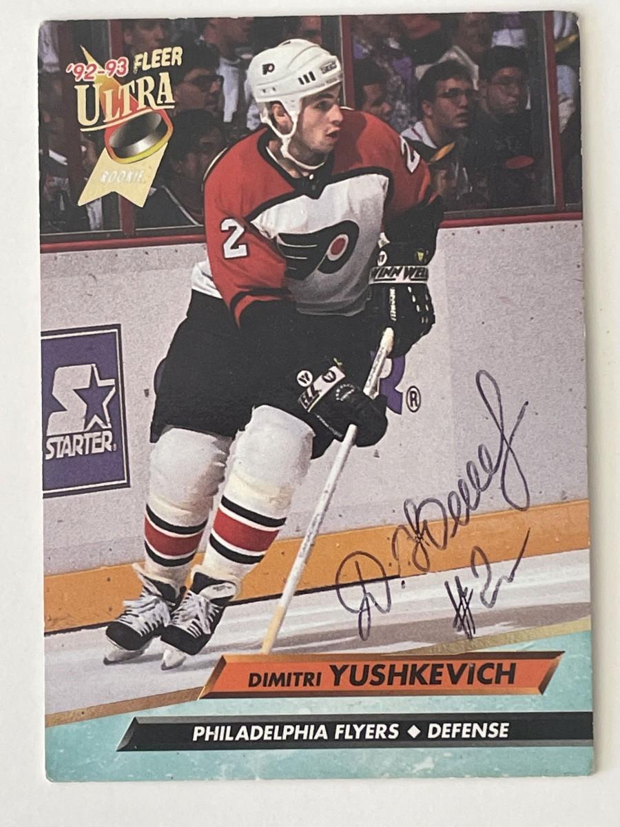 Philadelphia Flyers Dmitri Yushkevich 1992 Fleet #161 signed trading ...