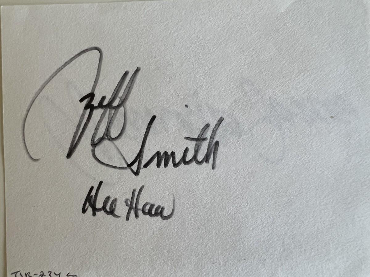 Hee Haw Grandpa Jones/ Jeff Smith original signatures. GFA ...