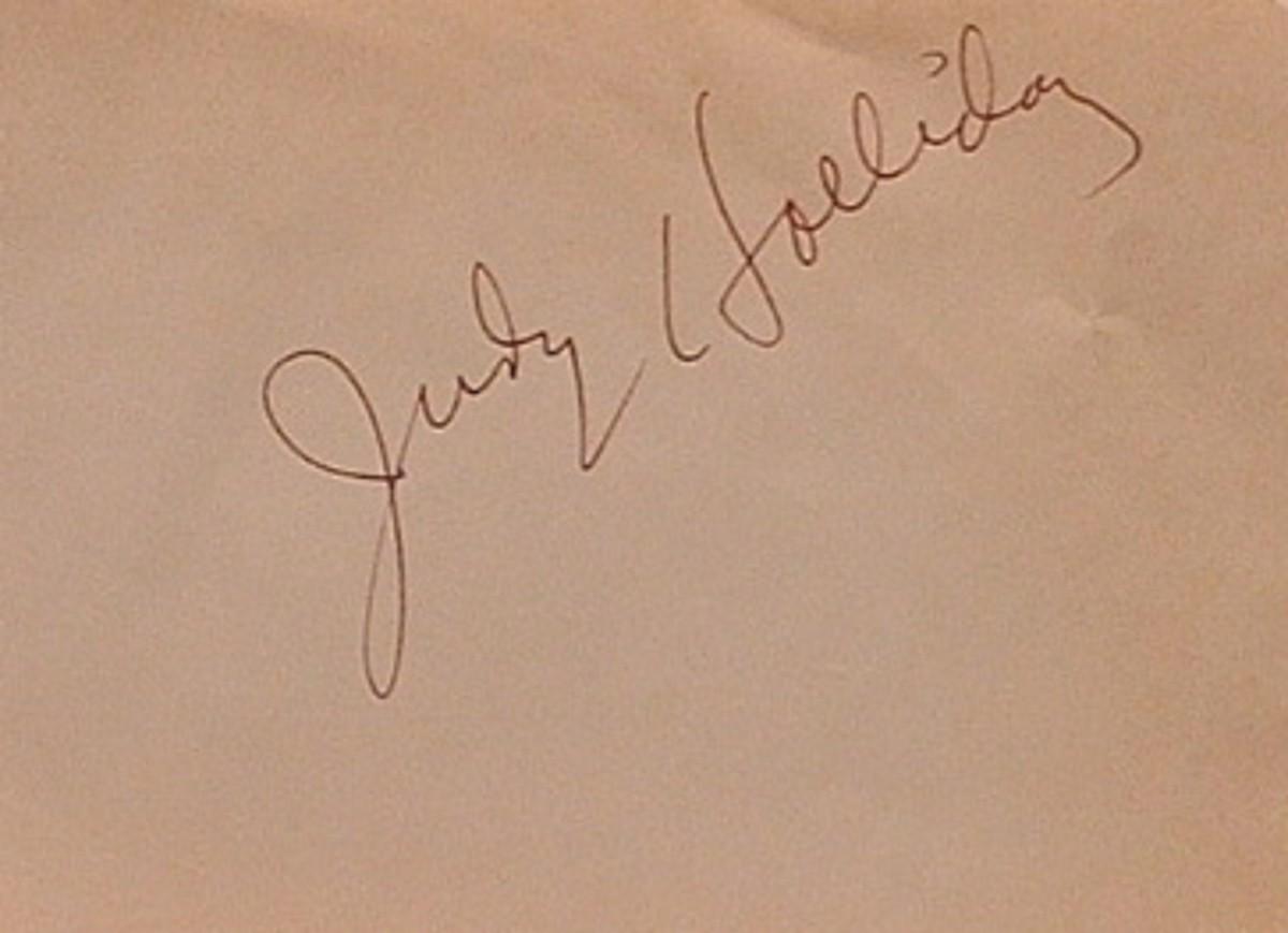 Judy Holliday signature slip | EstateSales.org