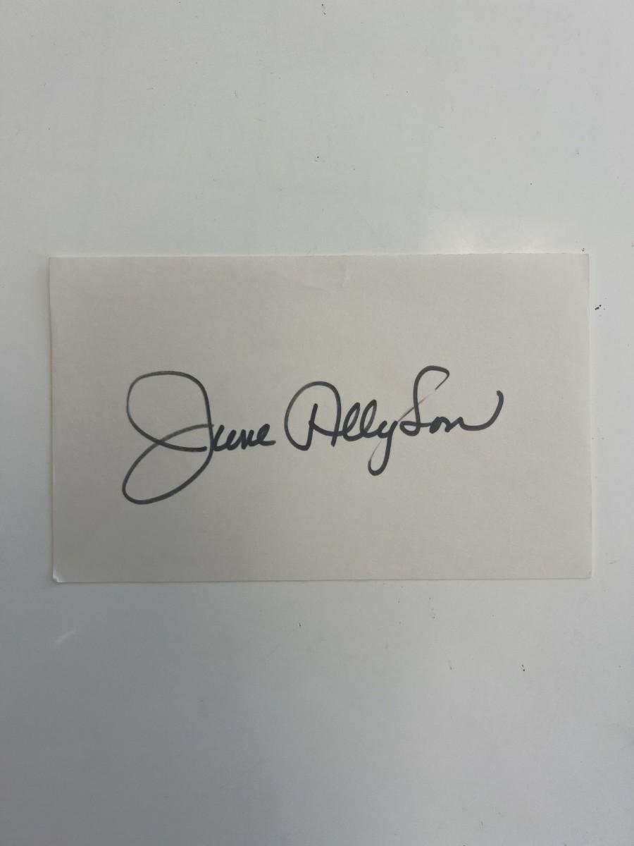 Actress June Allyson original signature | EstateSales.org