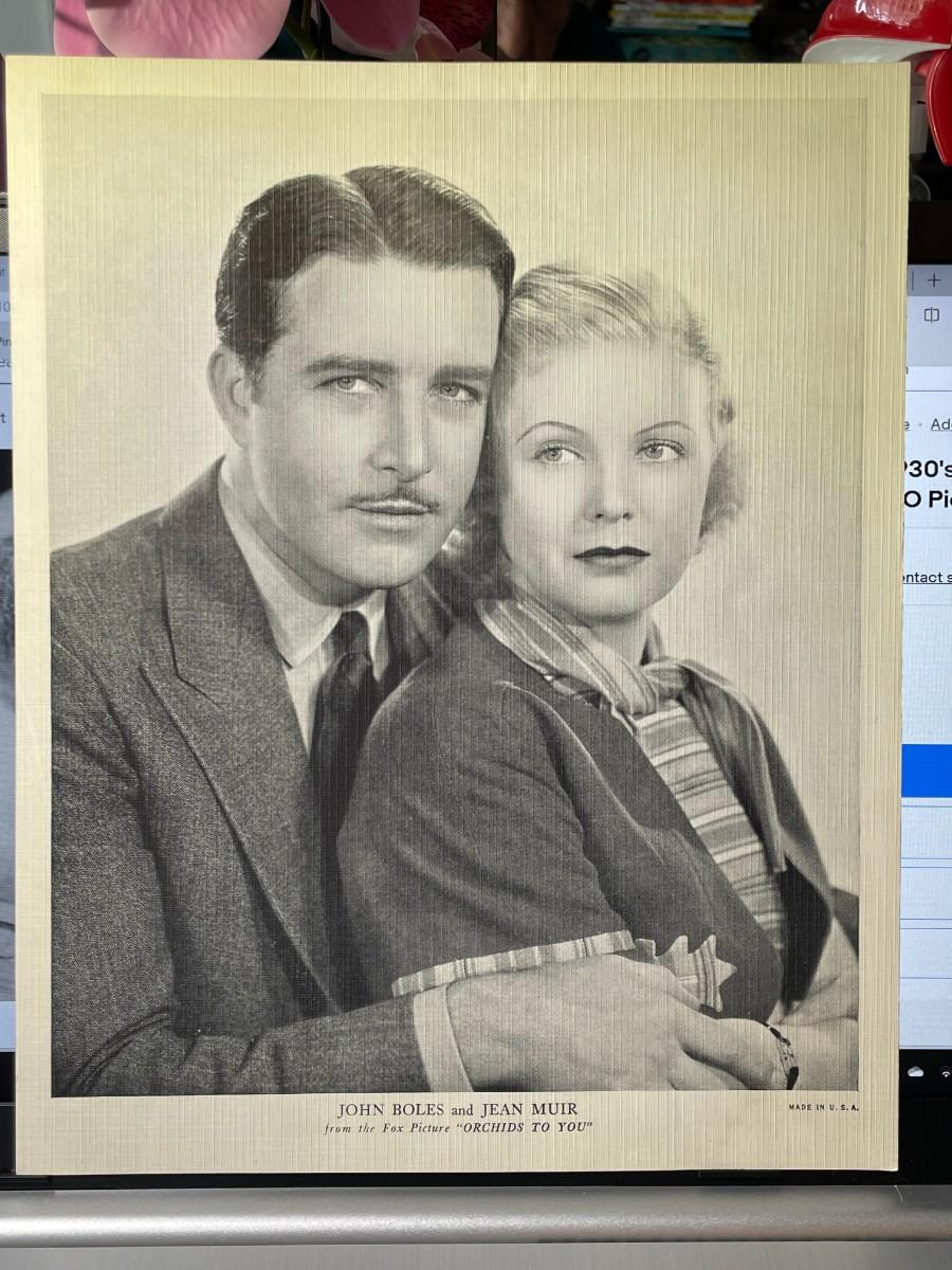 John Boles & Jean Muir Original 1930's - 8x10 Linen Photo "Orchids to ...